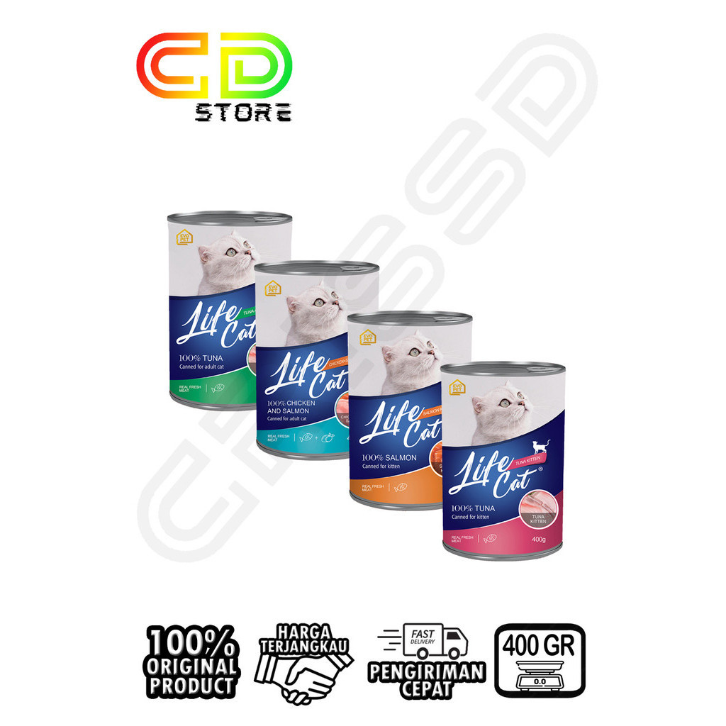 Jual LIFE CAT KALENG 400GR 1 DUS ISI 24PCS INSTANT/SAMEDAY | Shopee ...