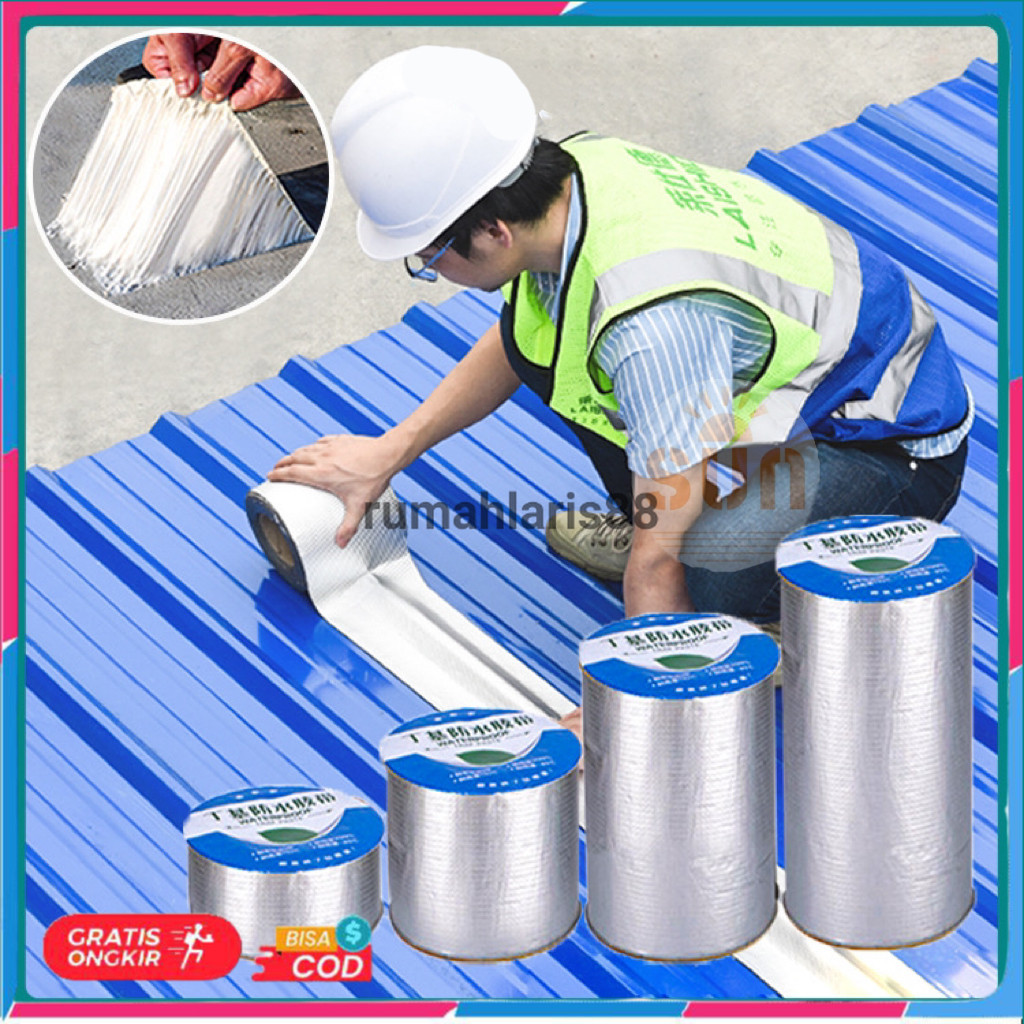 Jual Terlaris LAKBAN ANTI BOCOR 5 cm 10cm dan 20 X 5M ALUMUNIUM FOIL BUTYL SUPER WATERPROOF TAPE ...