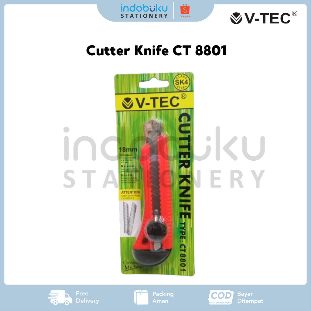 Jual Cutter Knife Cutter Besar V-Tec CT 8801 | Shopee Indonesia