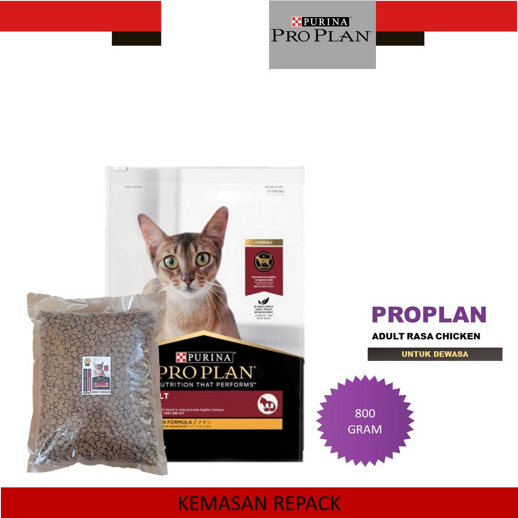 Jual PROPLAN ADULT CHICKEN 800gr Cat Dry Food Pro Plan Makanan Kucing ...