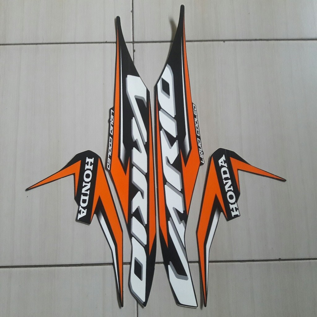 Jual sticker striping motor honda vario 125 2020 full hitam orange ...