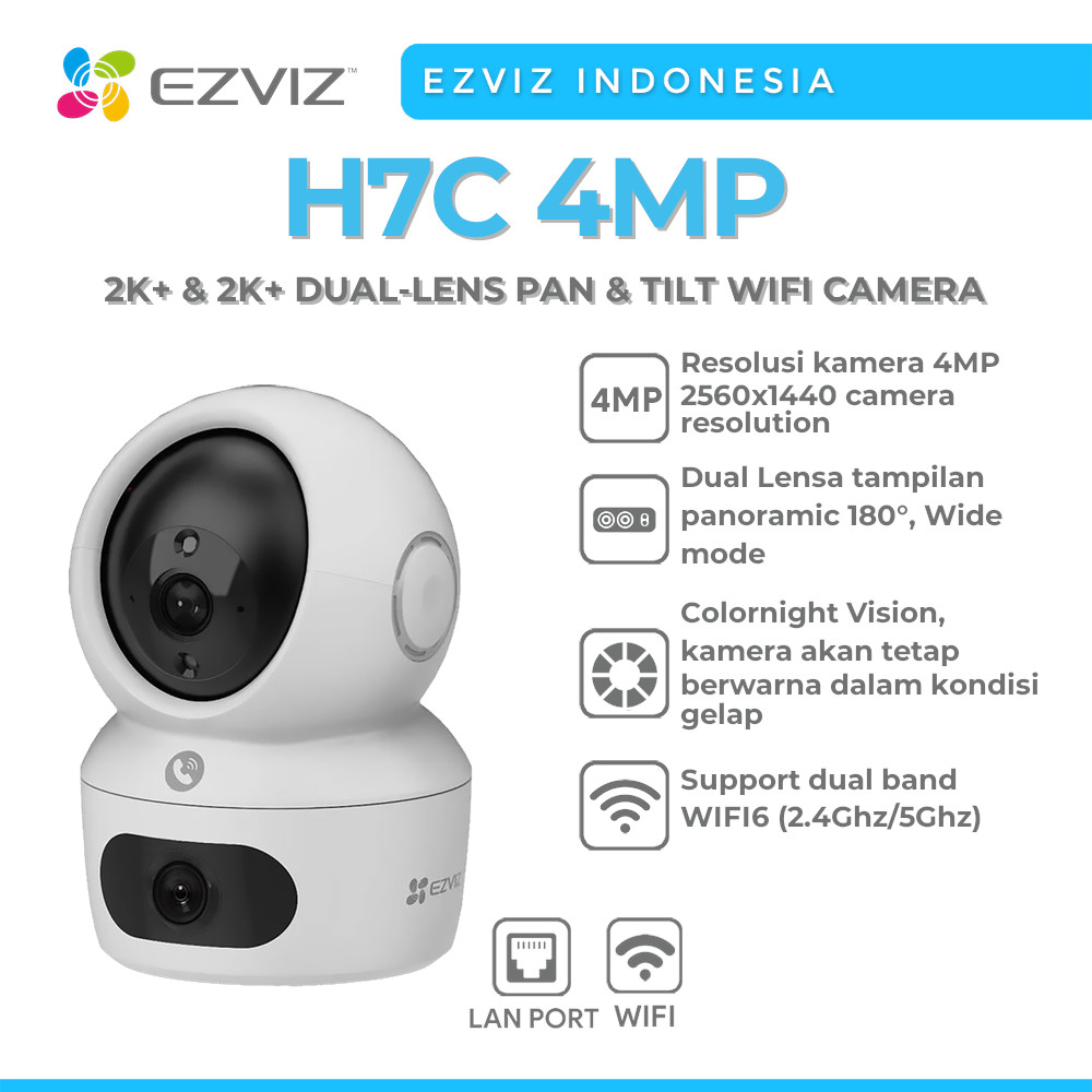 Jual EZVIZ H7C 4MP 2K+ & 2K+ DUAL-LENS COLORNIGHT PAN & TILT WIFI ...