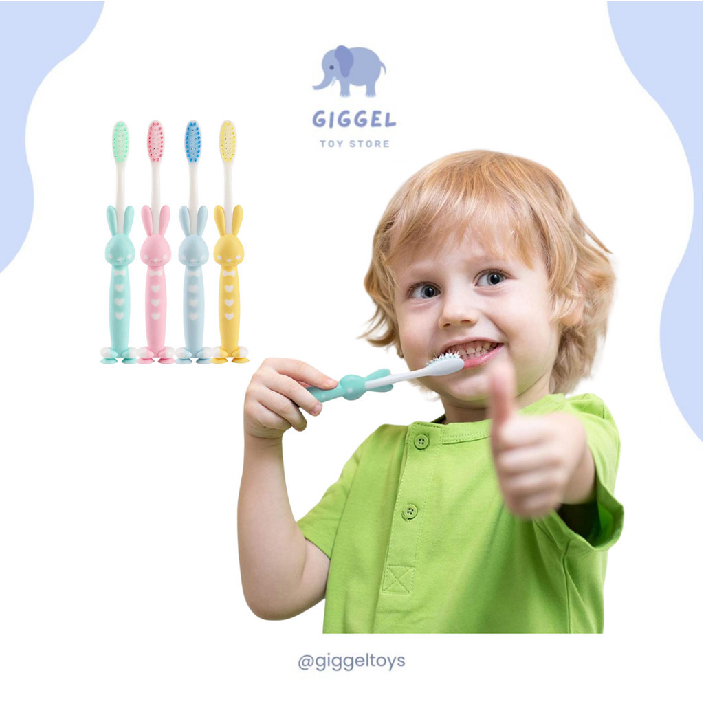 Jual [ Giggel ] Sikat Gigi Anak Karakter Kelinci isi 4 pcs / Sikat Gigi ...