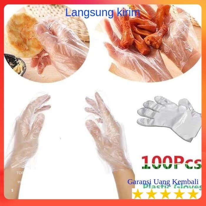 Jual Sarung Tangan Plastik Makan Apd Food Isi100 Pelindung Masker ...