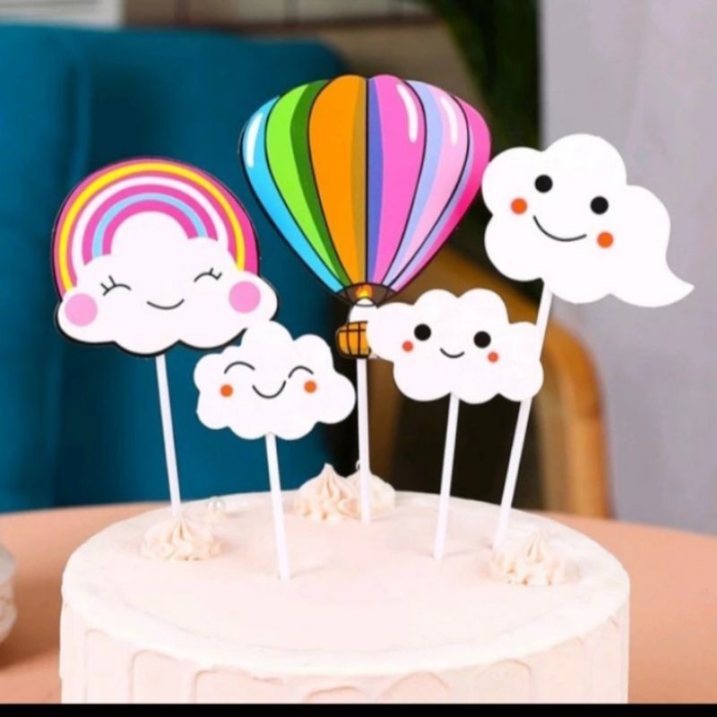 Jual Topper Balon udara,hiasan kue Balon Udara Background cakep balon ...