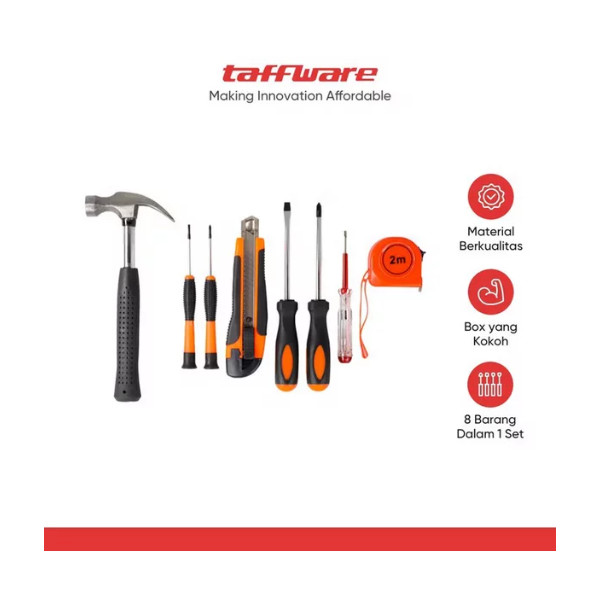 Jual Hand Tool SET 8 in1 Alat Perkakas Tukang Manual Hands Toolkit ...