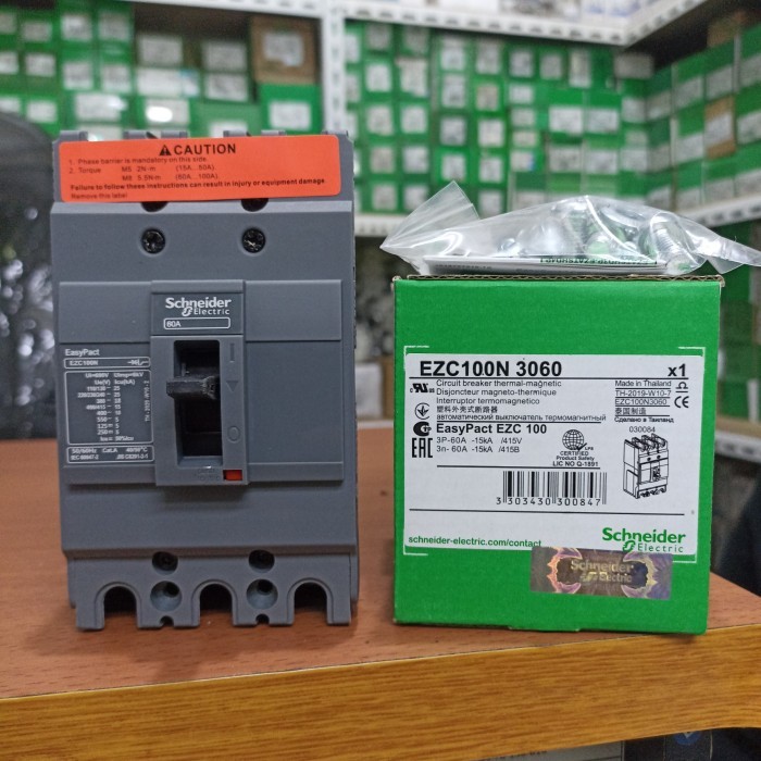 Jual SCHNEIDER MCCB 15KA circuit breaker Easypact EZC100N 3P 60A ...