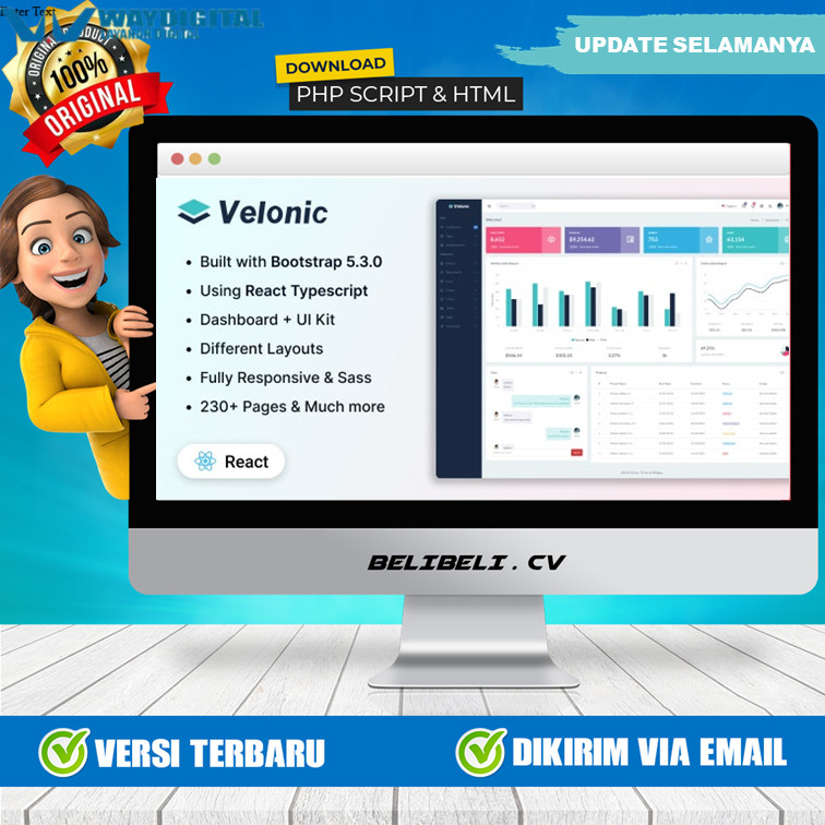 Jual Bootstrap 5 [ Velonic ] React Admin & Dashboard Template | Shopee Indonesia