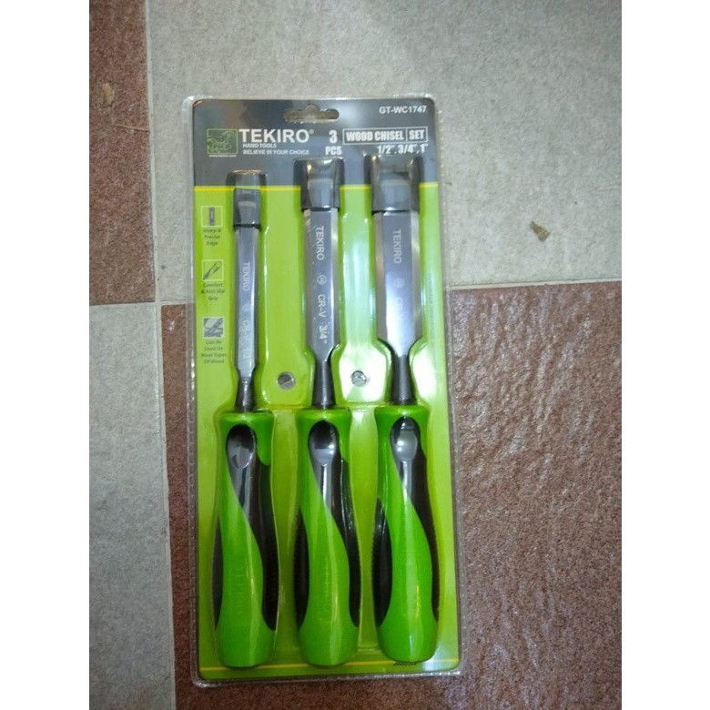 Jual TEKIRO WOOD CHISEL SET 3PCS 1/2", 3/4", 1" (PAHAT KAYU SET 3 PCS ...