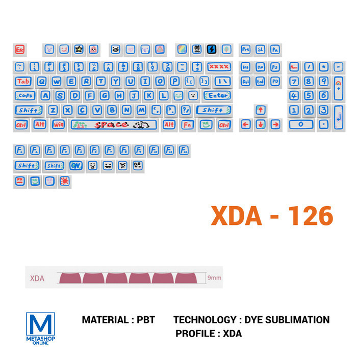 Jual Keycaps PBT XDA Profile Dye Sublimation Sub Mechanical Keyboard ...