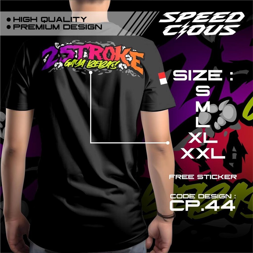 Jual CP44 Baju Kaos Racing Atasan Pria Wanita 2 Stroke GAYA BEBAS ...