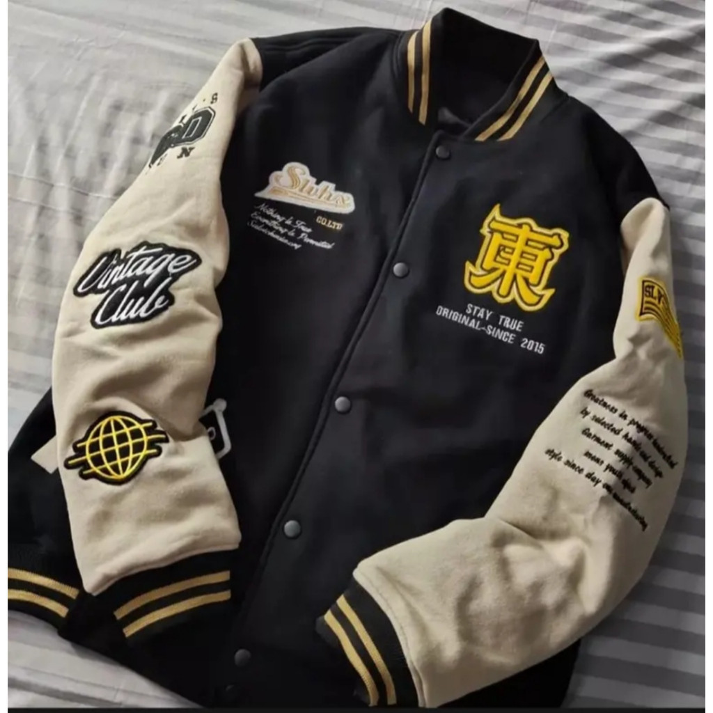 Jual Jaket Varsity Baseball Full Bordir Aplikasi 3D Premium Bahan ...