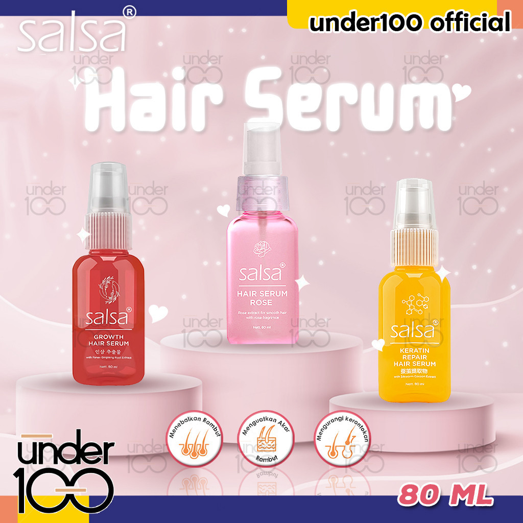 Jual Under100 Salsa Hair Serum Spray 80ml | Rose | Growth | Keratin ...