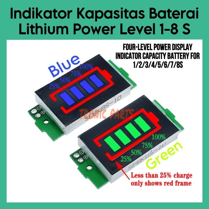 Jual Indikator Kapasitas Baterai Lithium Display Battery Power Level 1 ...