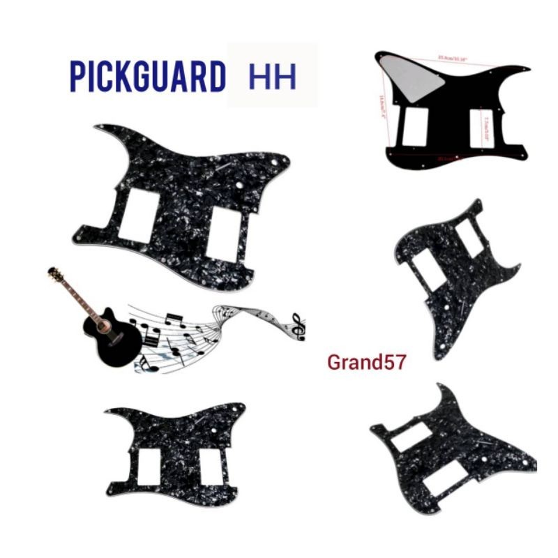 Jual Pickguard Humbucker HH 2 Humbucker Stratocaster Fender Strat ...