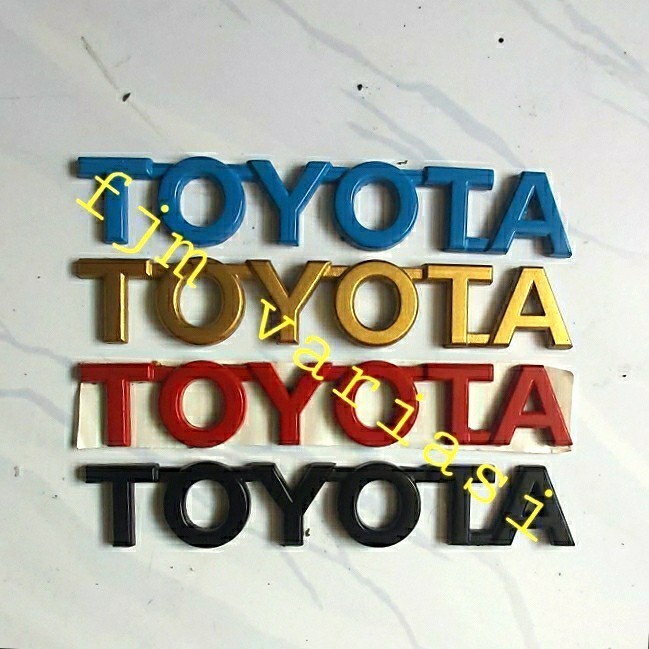 Jual emblem logo merek tulisan toyota original merah hitam | Shopee ...