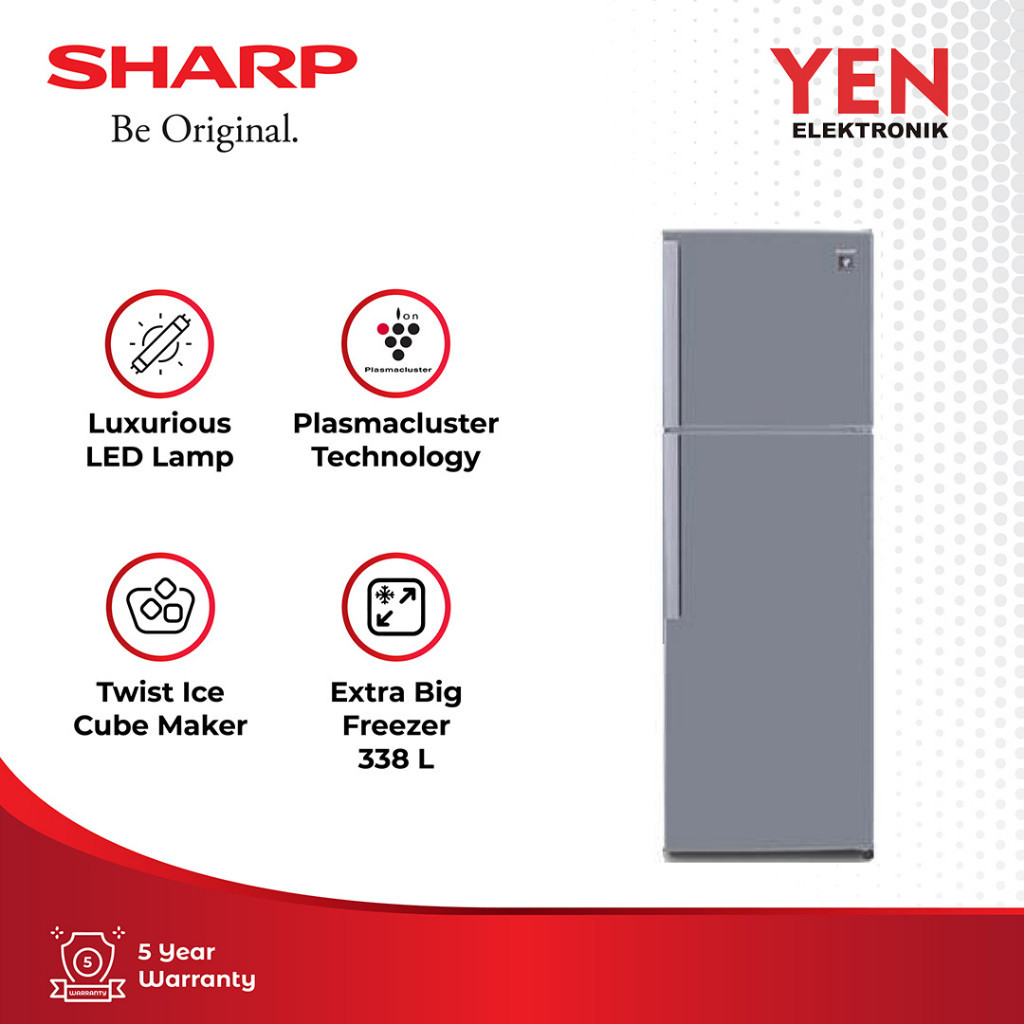 Jual Sharp Kulkas 2 Pintu SJ-420GP-SD Big Kirei Series Plasmacluster Ion Silver 338L | Shopee ...
