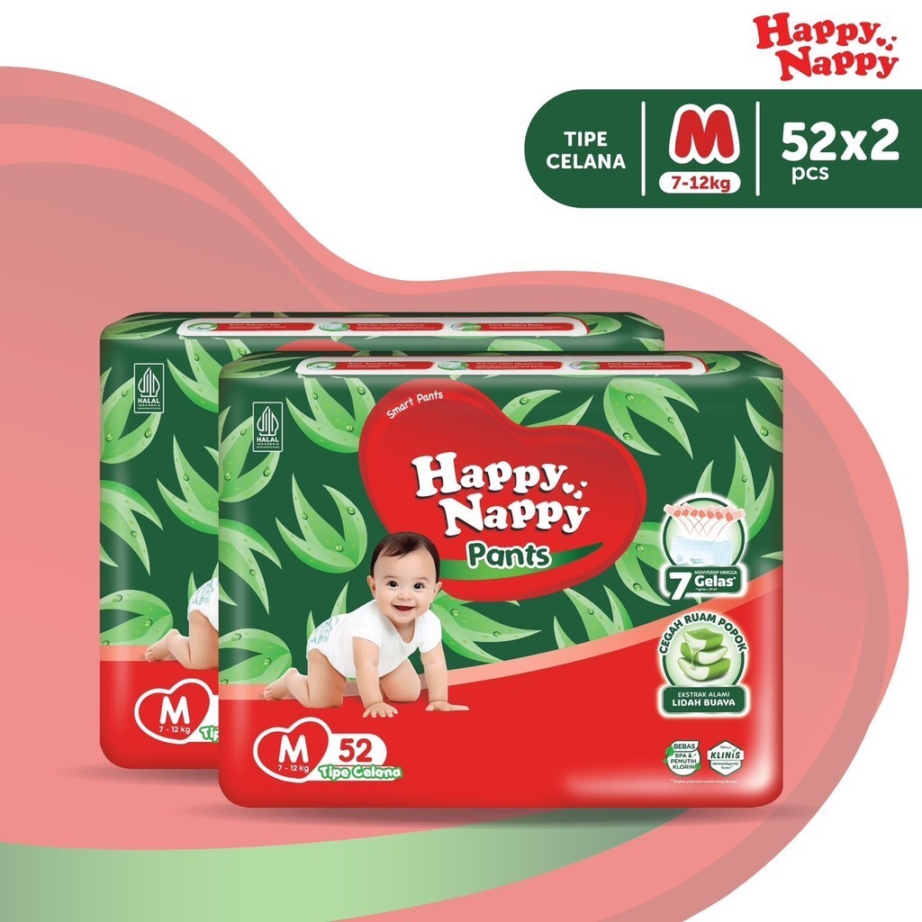 Jual Happy Nappy Smart Pants M 52s x2 | Shopee Indonesia