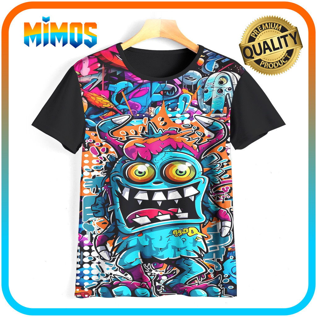 Jual Kaos 3D Anak Doodle Graffiti Art Atasan Baju 3D Doodle Graffiti ...