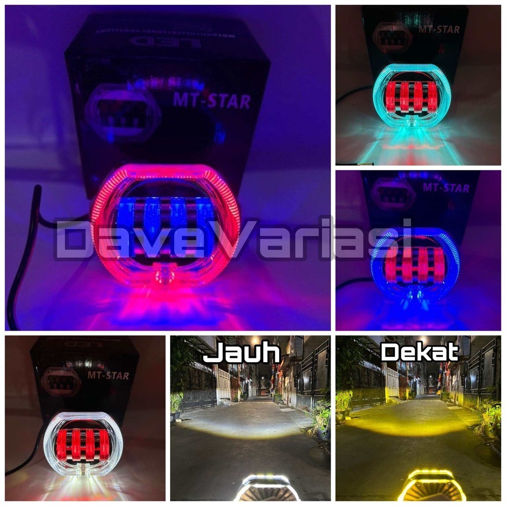 Jual Lampu Biled + Daymeker 4 Led + Devil Merah Shroud BMW Super Terang ...