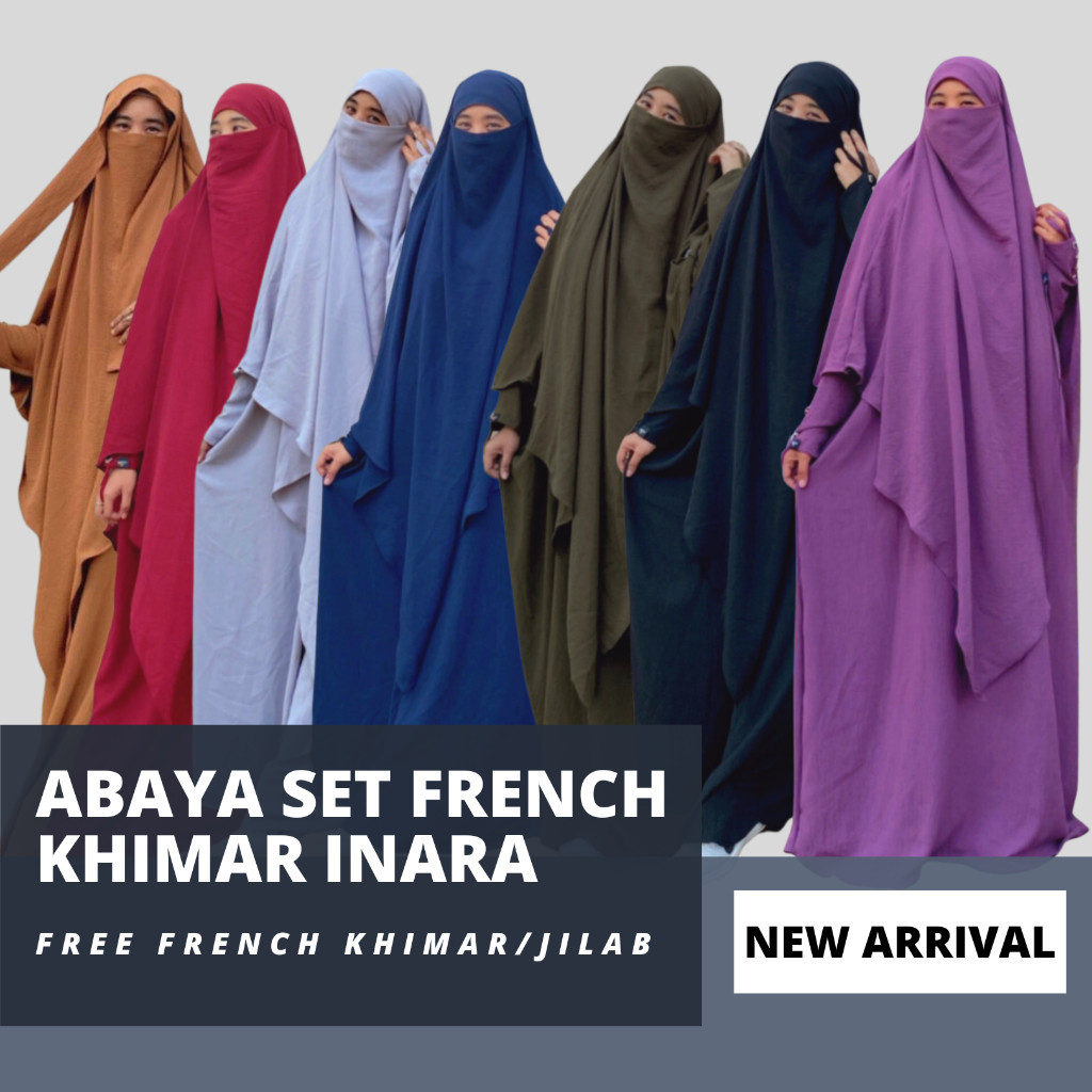 Jual Baju Gamis Abaya Set French Khimar Inara Jilbab Turki Arab Dress ...