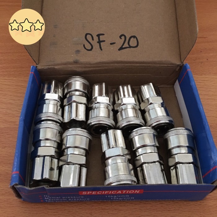 Jual QUICK COUPLER SF20 1/4" sambungan selang kompresor recoil kopler ...