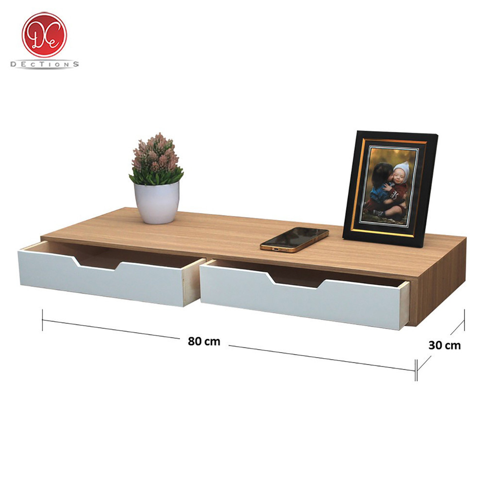 Jual Dections Rak Laci Dinding Melayang Gantung 80x30cm 2 Penyimpanan ...