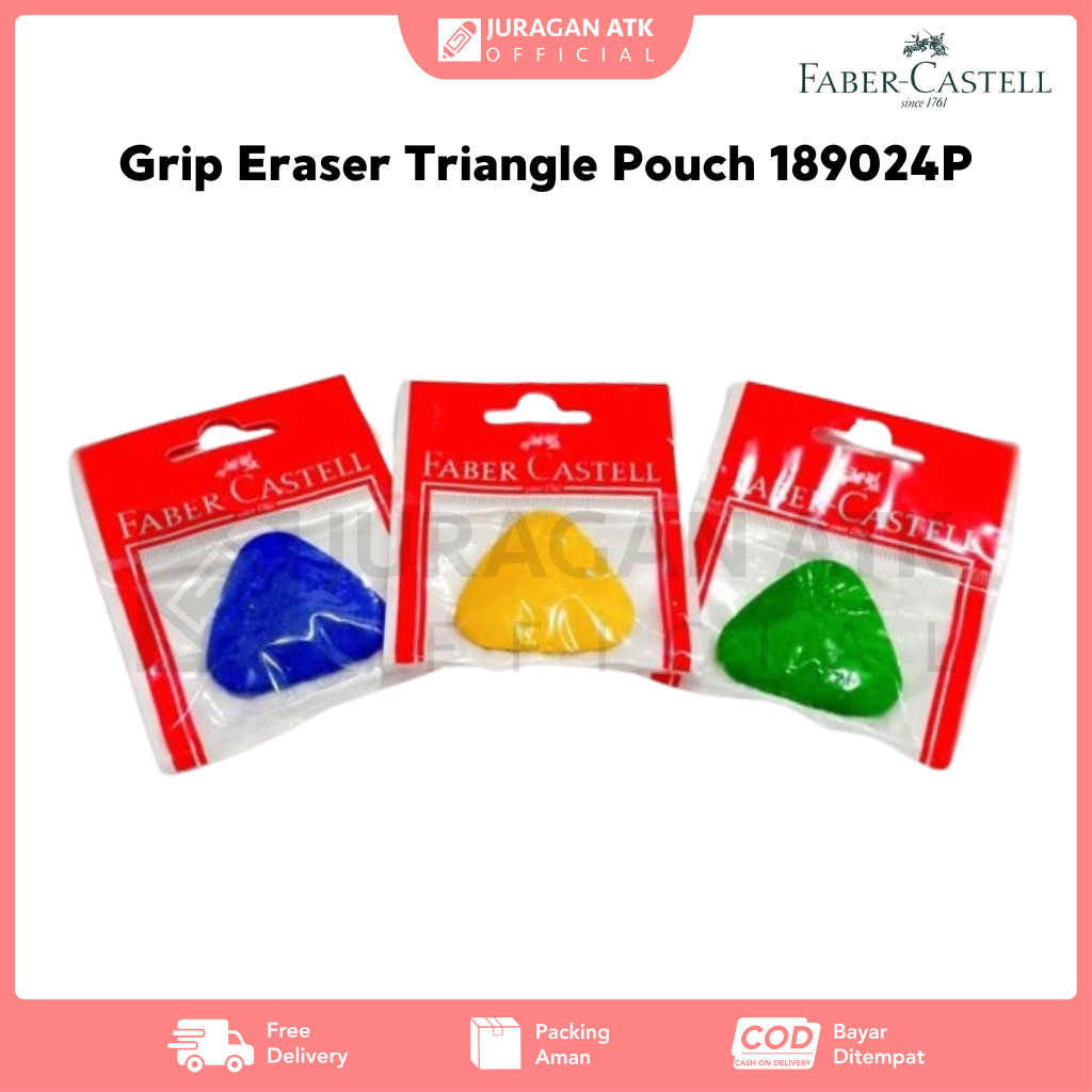 Jual Grip Eraser Triangle Pouch Faber-Castell Penghapus Segitiga Krayon ...