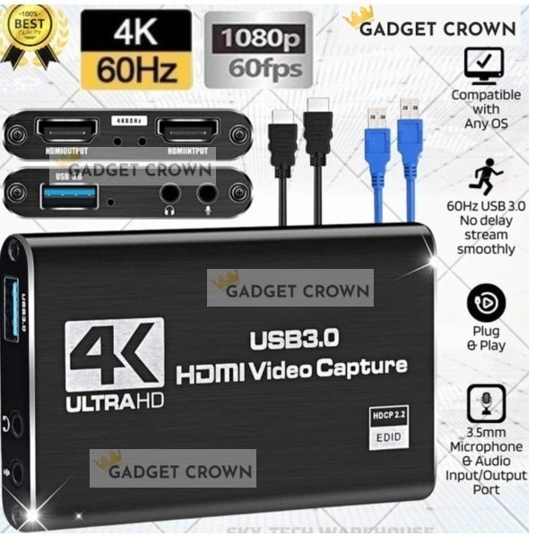 Jual HDMI VIDEO CAPTURE USB 3.0 / 2.0 UHD 4K WITH AUDIO LOOP OUT ...