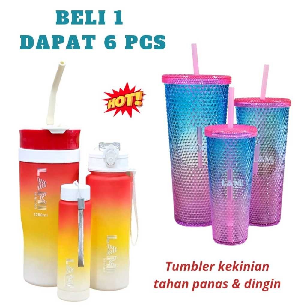 Jual Combo Botol Viral Tumbler Total 6pcs | Shopee Indonesia