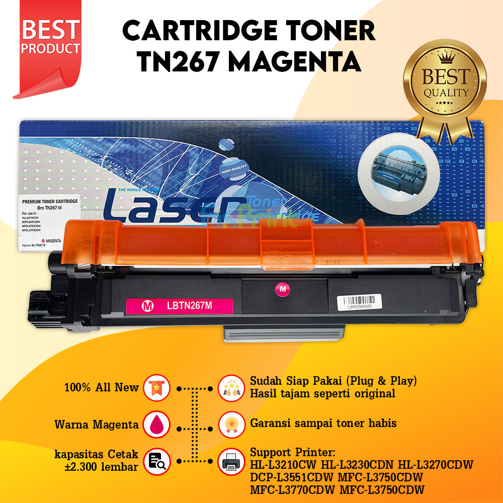 Jual Toner Cartridge TN267 TN-267 Cyan Magenta Yellow Black , Printer ...