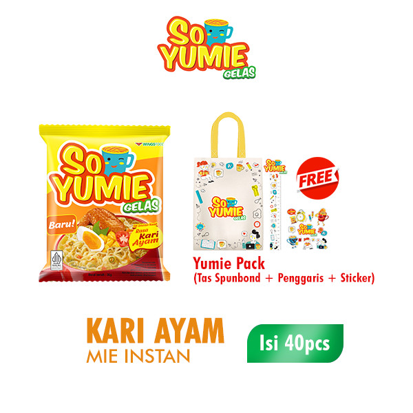 Jual So Yumie Mie Gelas Kari Ayam 30 gr isi 10 pcs x 4 Free Yumie Pack ...