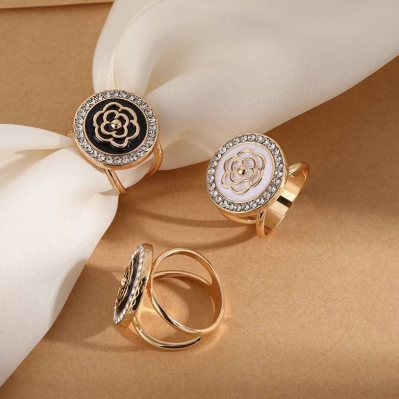 Jual Aksesoris Ring Hijab Cincin motif bungga /Ring hijab bungga cetak ...