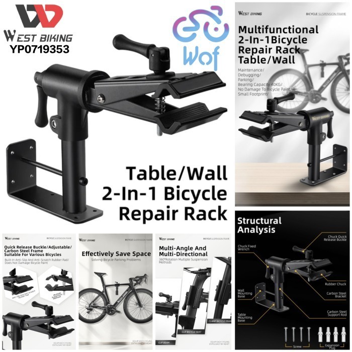 Jual WEST BIKING 353 Standar Rak Gantung Repair Rack Sepeda 2in1 Meja ...