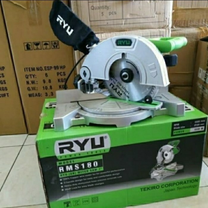 Jual Mitersaw RYU 7 inch RMS180 Miter saw potong alumunium Kayu 7 inch ...