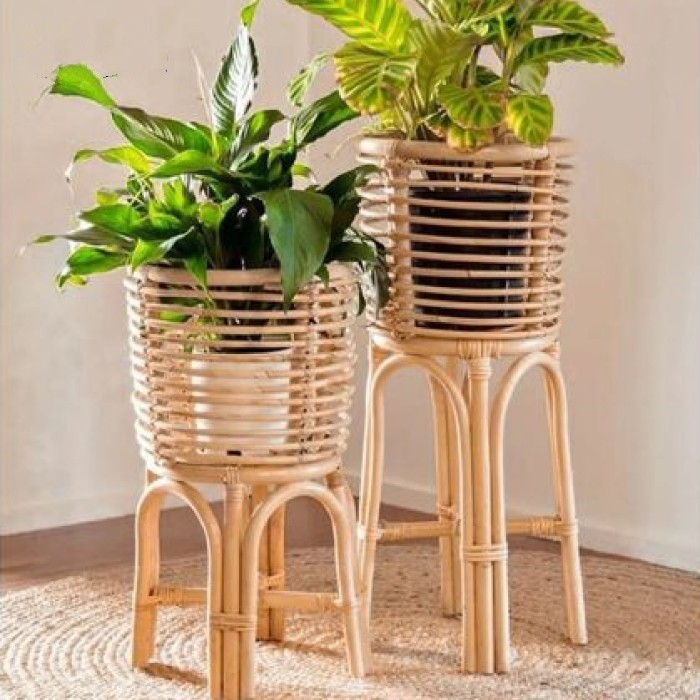 Jual Beans Standing Pot Rotan - Pot Tanaman - Rak Pot Tanaman Bunga ...