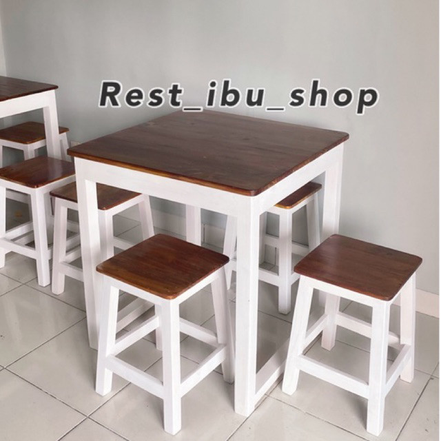 Jual Meja Kafe meja makan meja warkop terbaru 1meja 4kursi | Shopee ...
