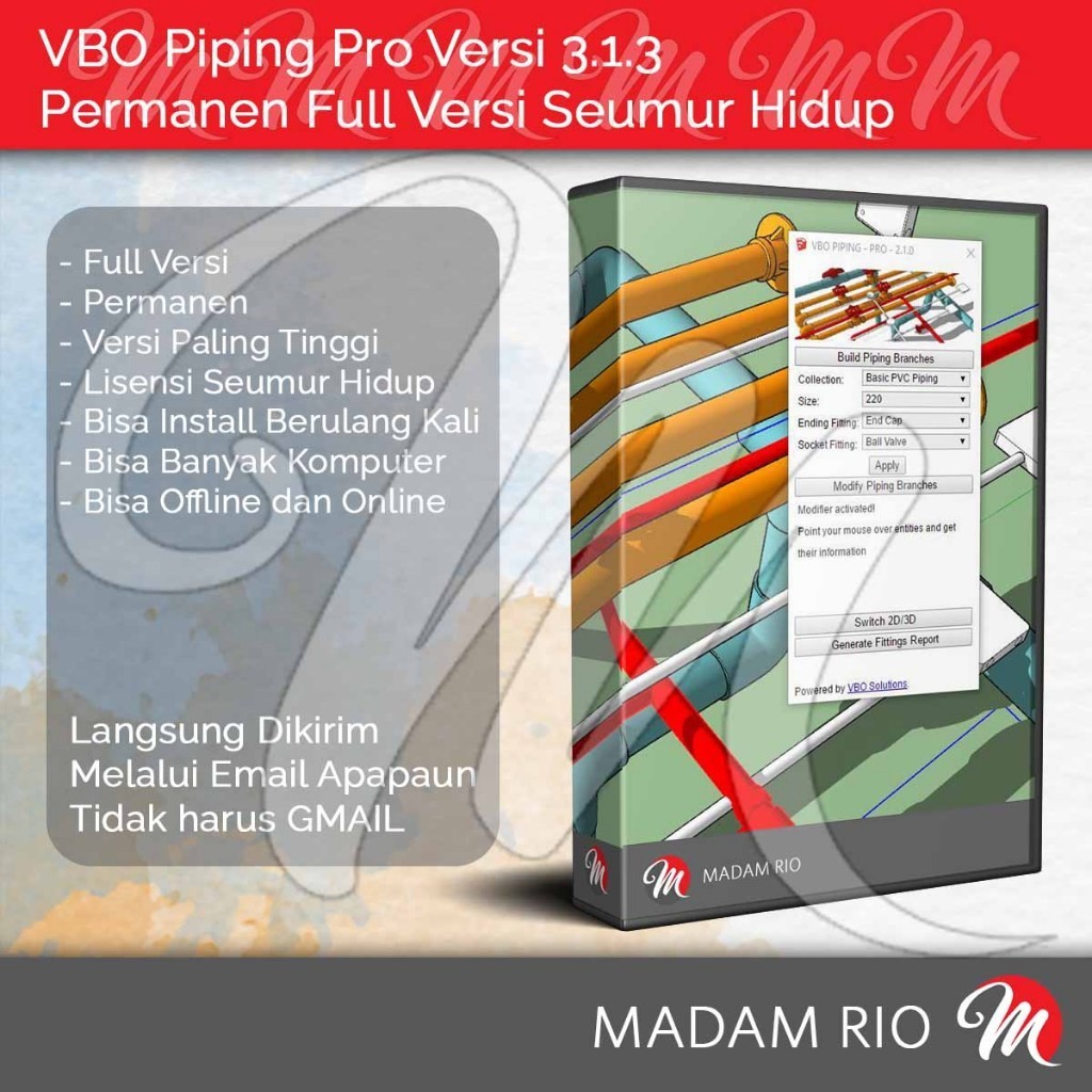 Jual VBO Piping Pro SketchUp Lisensi Permanen Full Versi | Shopee Indonesia