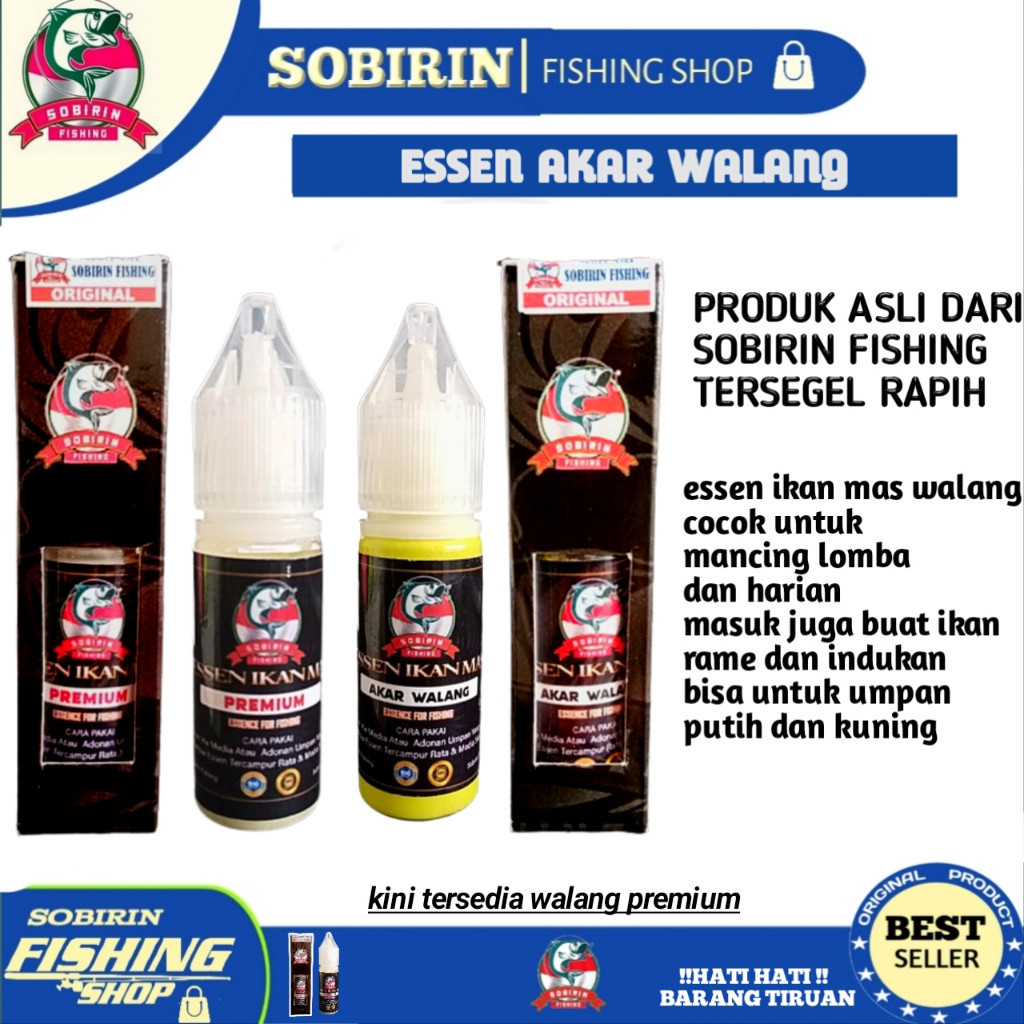 Jual umpan ikan Essen akar walang sobirin fishing 15 ml - Essen ikan mas | Shopee Indonesia