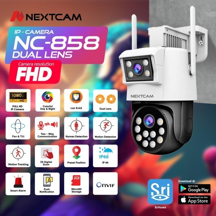 Jual Nextcam Kamera cctv Wireless Wifi Outdoor Dual Lens Dual camera ...