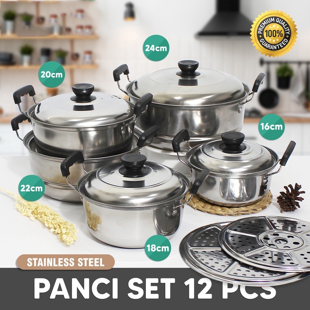 Jual PANCI STREAMER SET 12PCS STAINLESS STEEL / PAKET SET PANCI MASAK ...