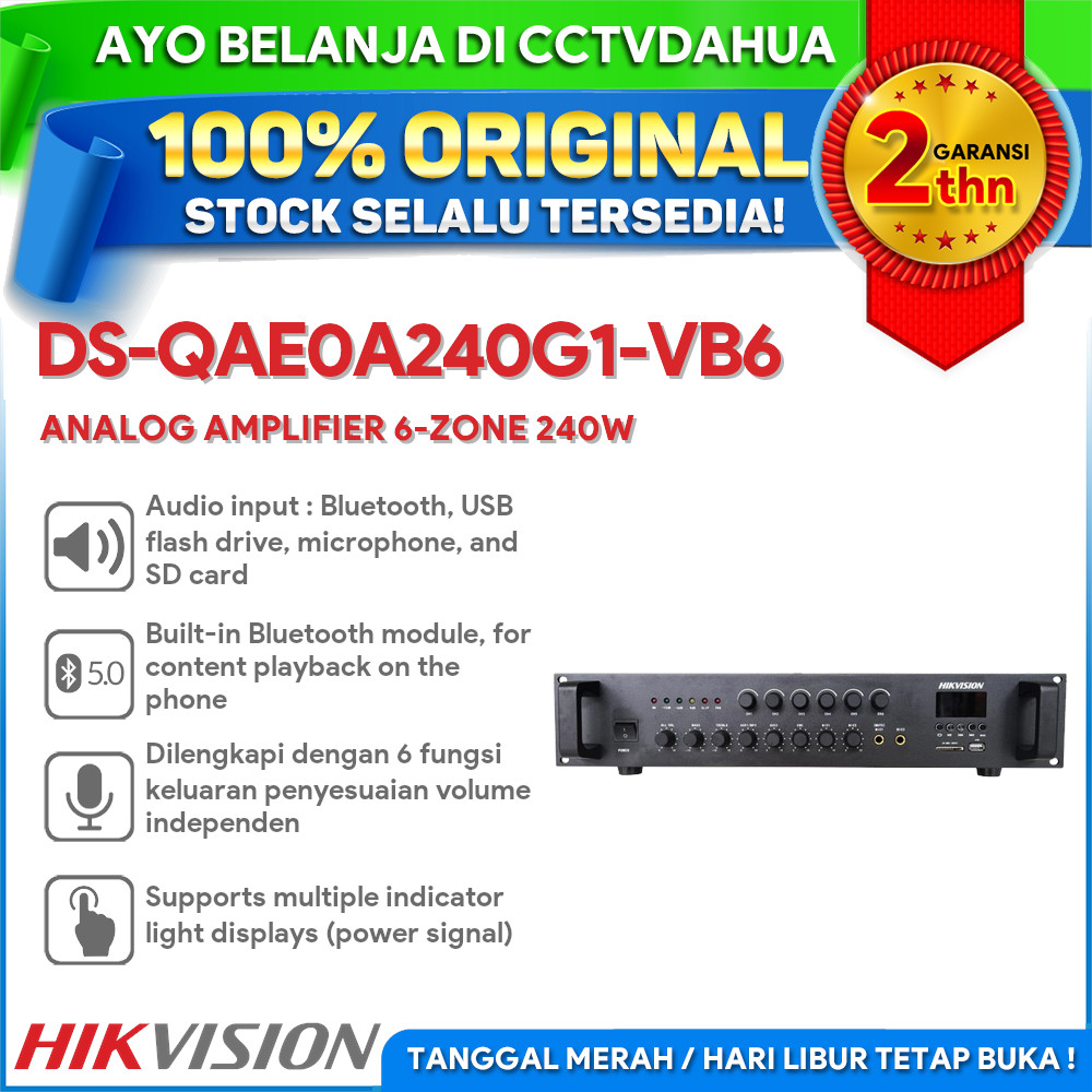 Jual HIKVISION DS-QAE0A240G1-VB6 ANALOG AMPLIFIER 6-ZONE 240W | Shopee Indonesia