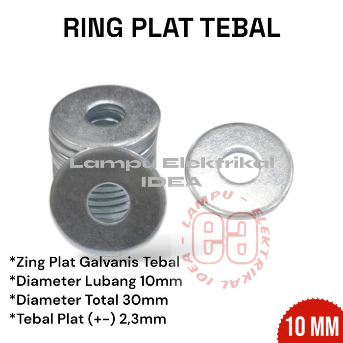 Jual RING PLAT 10 MM LEBAR & TEBAL PUTIH GALVANIS UNTUK MUR BAUT UKRAN ...