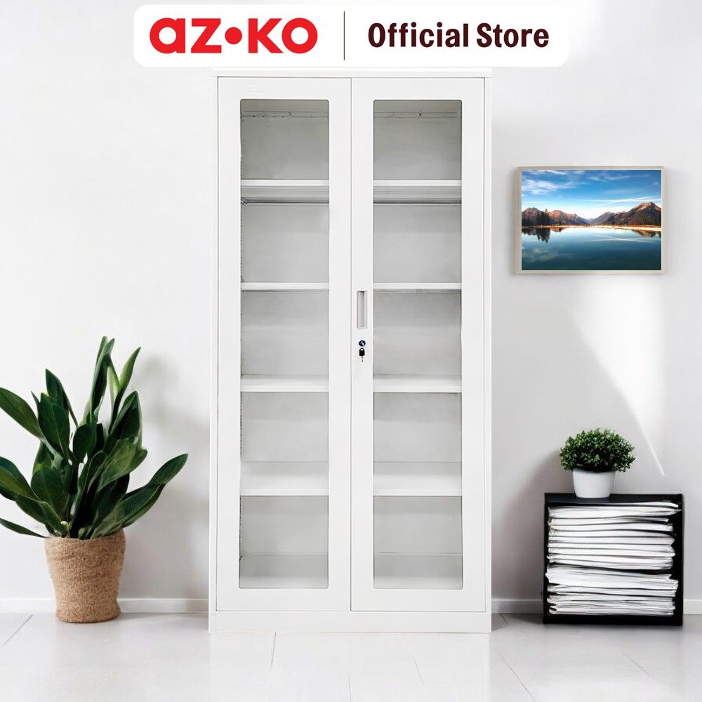 Jual AZKO Masterspace Lemari Arsip Kantor Metal 2 Pintu Kaca - Putih ...