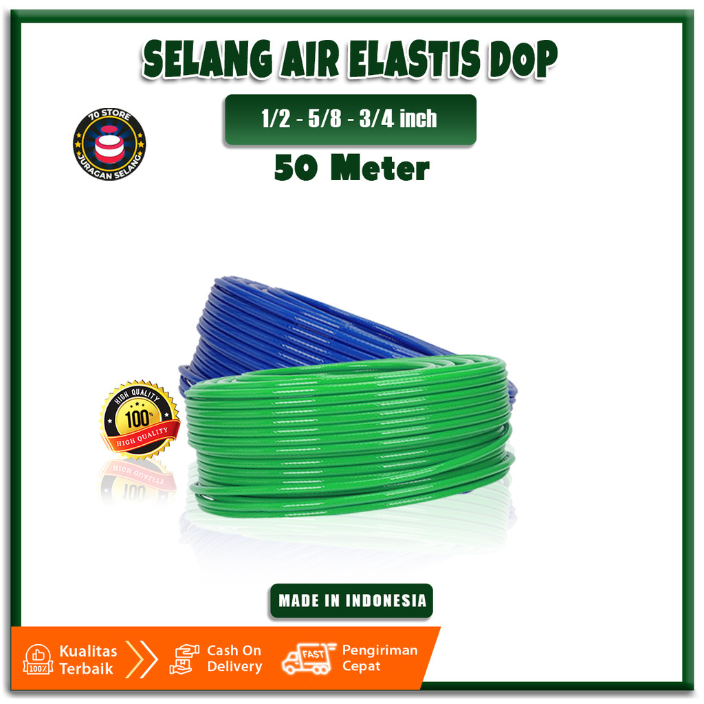 Jual SELANG AIR 1 ROL SELANG ELASTIS 50 METER 1/2 5/8 3/4 INCH SELANG TAMAN PERKEBUNAN CUCI ...