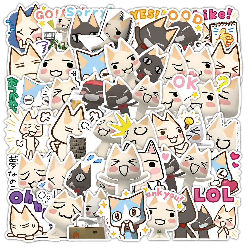 Jual 10/30/50PCS Cute Inoue Toro Stickers Cartoon Cat Meme Sticker ...