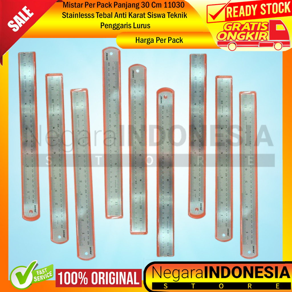 Jual Mistar Per Pack Panjang 30 Cm 11030 Alat Ukur Besi Metal Peralatan ...