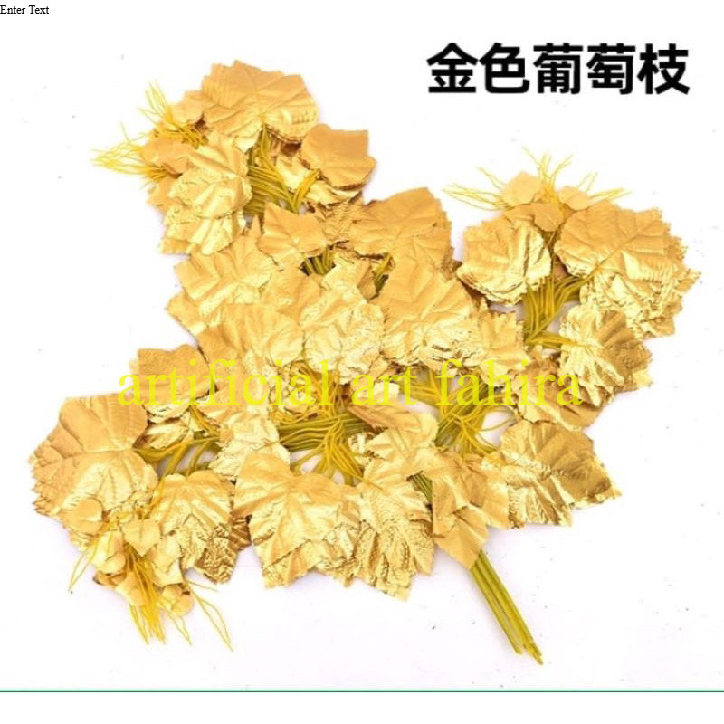 Jual Daun anggur gold / Emas / Dekorasi / D06/lusin | Shopee Indonesia