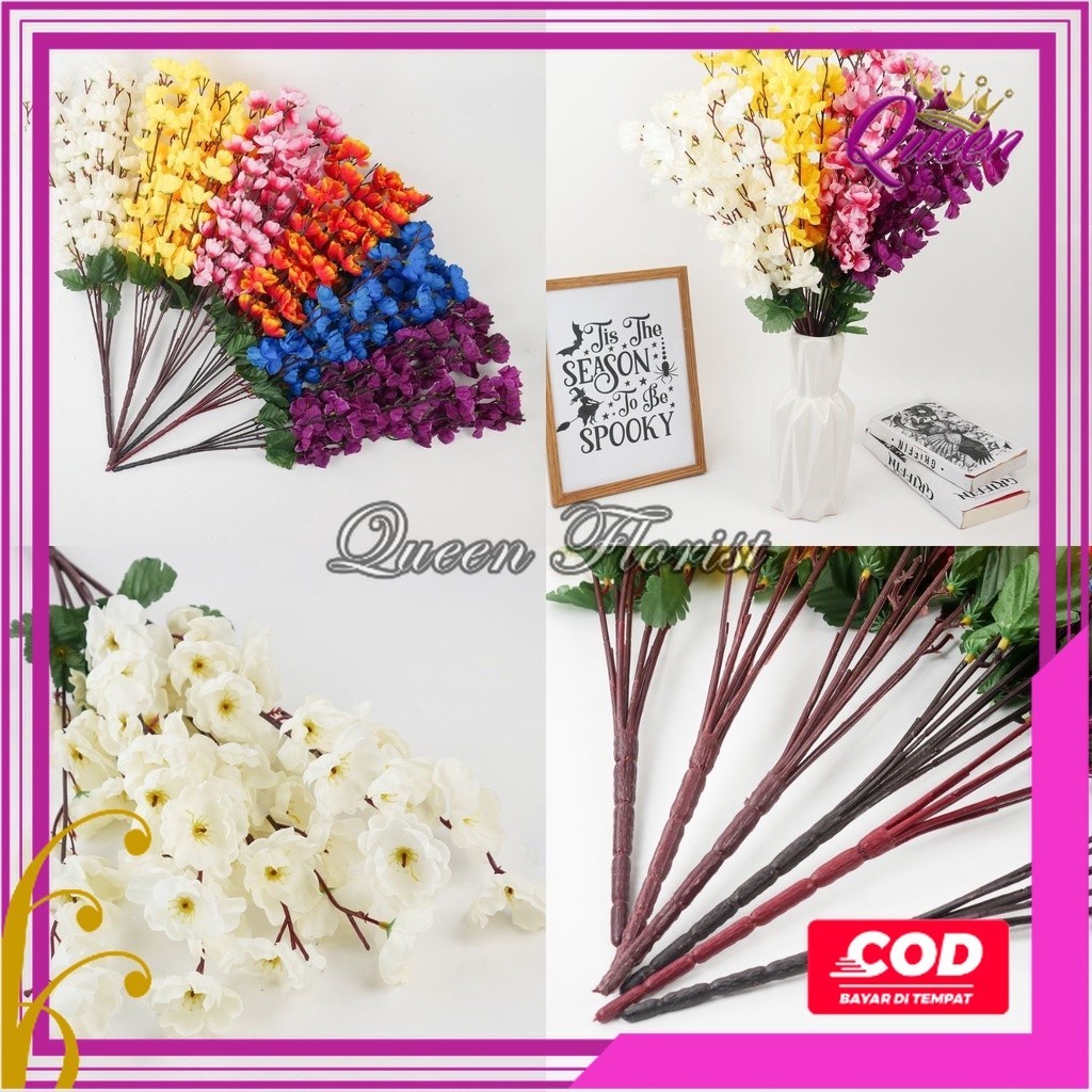 Jual BUNGA SAKURA JEPANG CABANG 7 ARTIFICIAL REALISTIS EFEK VISUAL ...