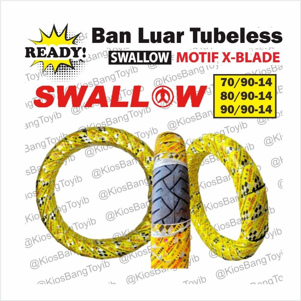 Jual Ban Luar Motor Matic TUBELESS Ring 14 Motif X-BLADE Merk SWALLOW ...